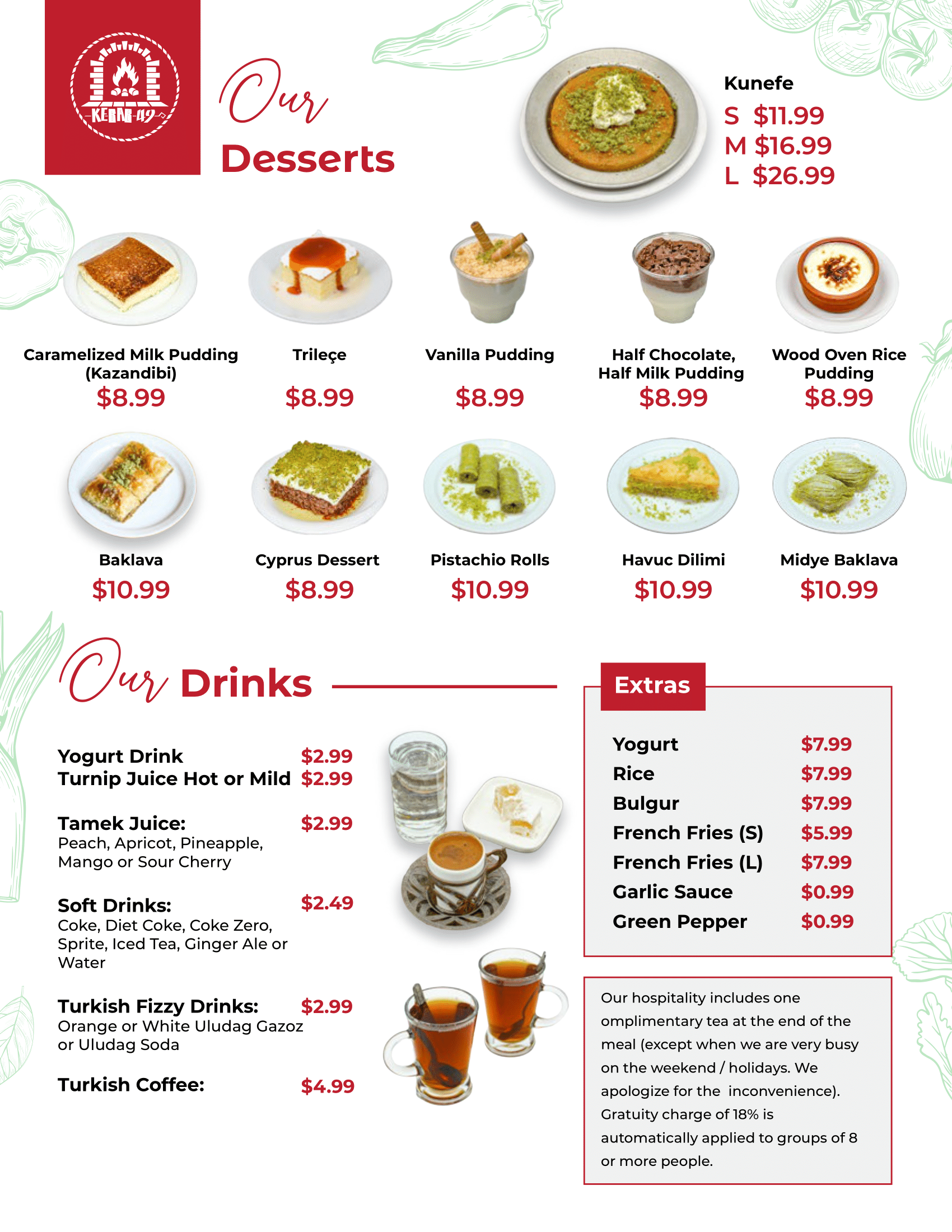 Menu 1 – Kebab 49 Turkish Restaurant